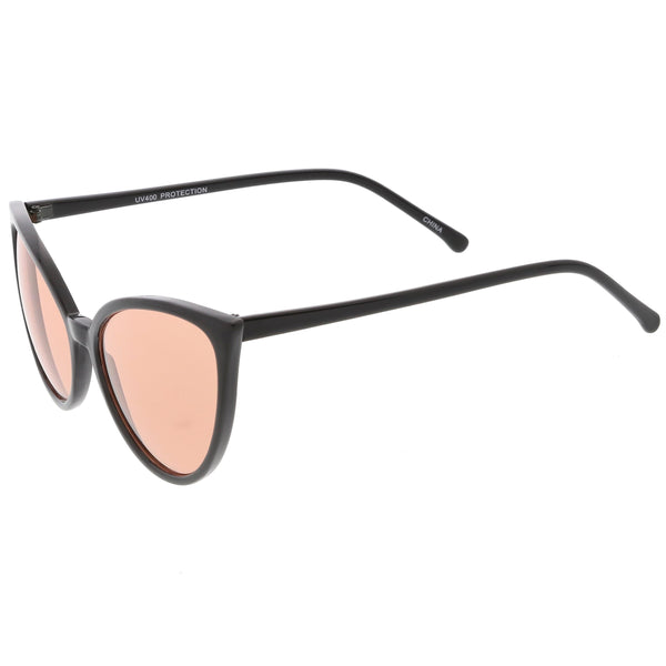 Women's Angular Color Tone Retro Cat Eye Sunglasses - Flex Theme Wink